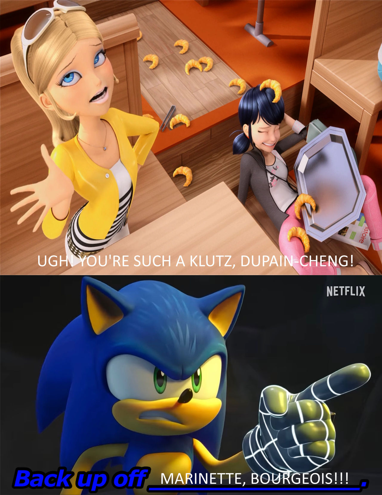 Sonic Tells Chloe To Back Up Off Marinette By Poppyberry On Deviantart
