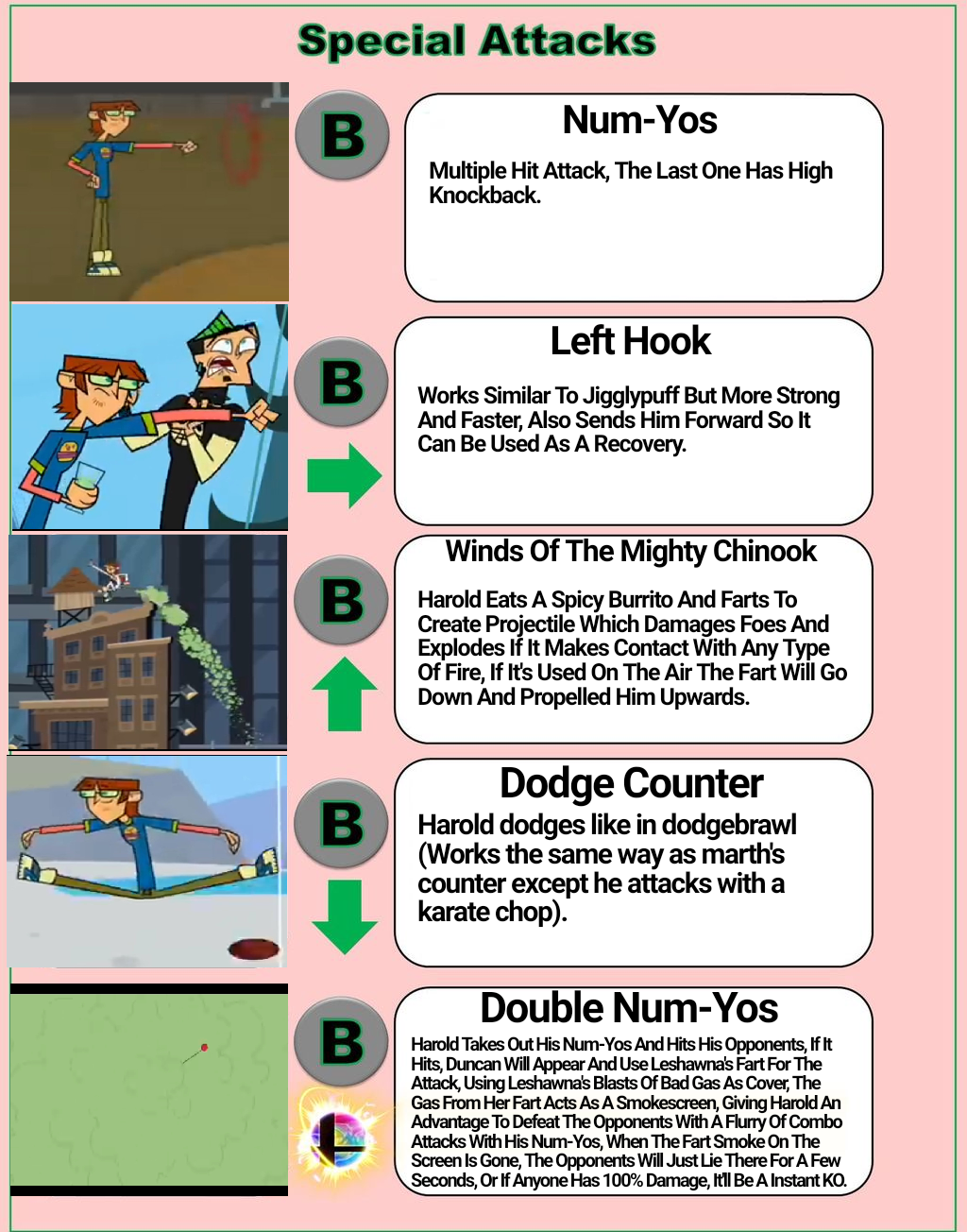 Smash Bros Moveset Heroes Harold Total Drama By Jsteen03 On Deviantart
