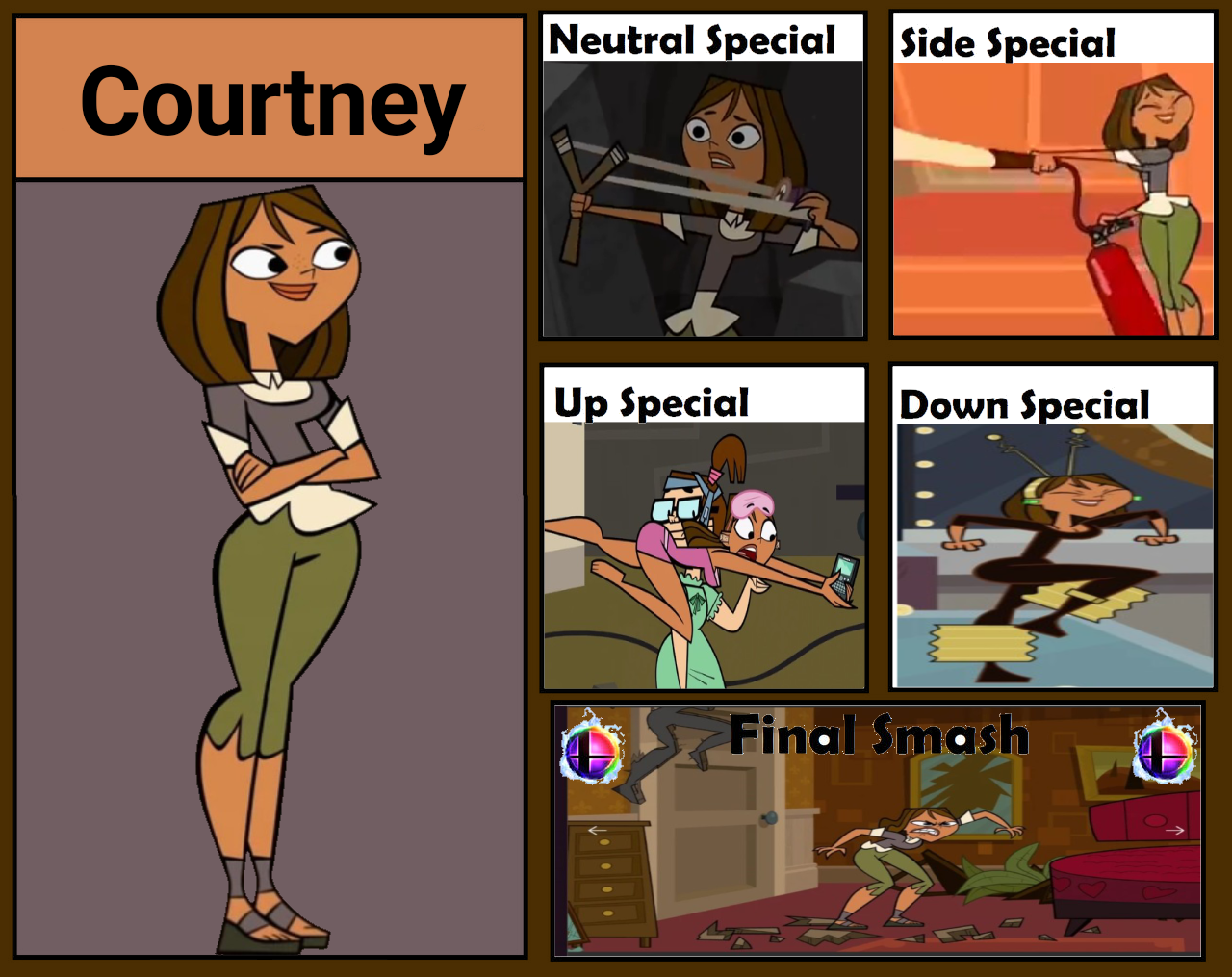 Smash Bros Moveset Dark Courtney Total Drama 3 By Jsteen03 On