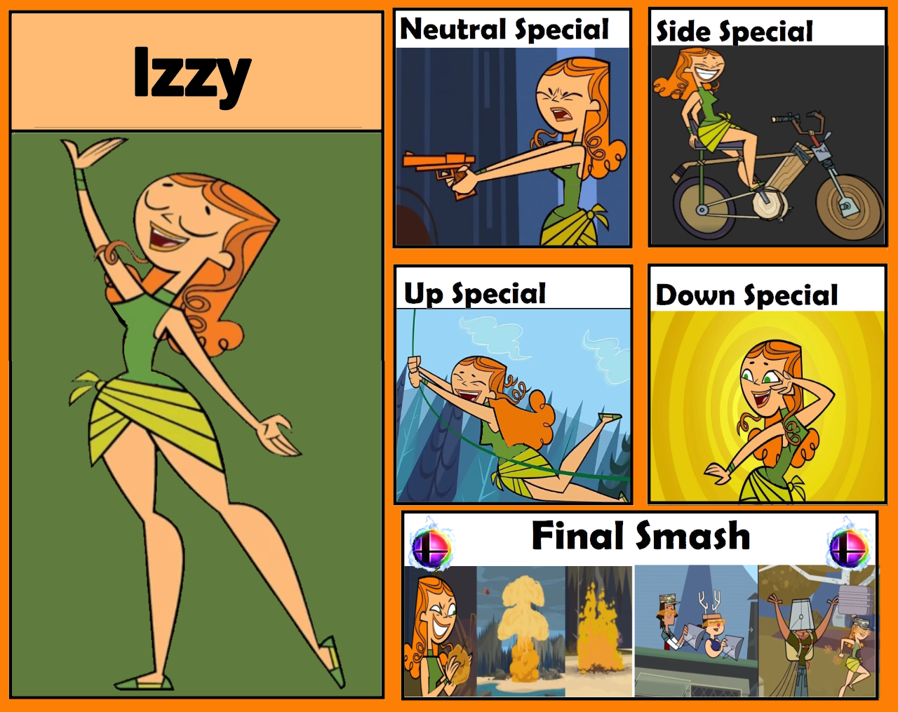 Smash Bros Moveset Heroes Izzy Total Drama By Jsteen03 On Deviantart