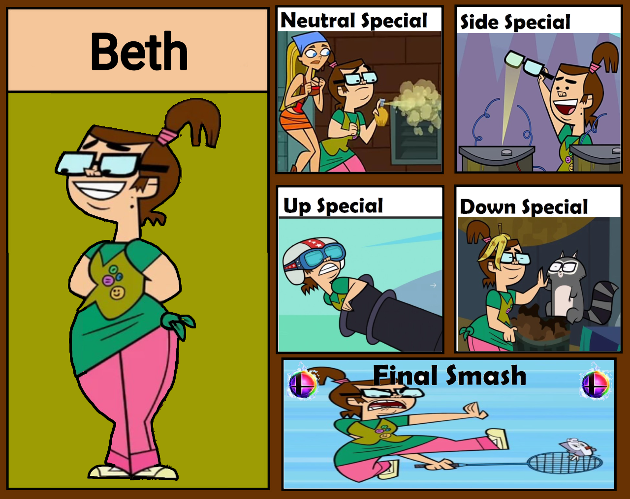 Smash Bros Moveset Heroes Beth Total Drama 3 By Jsteen03 On Deviantart