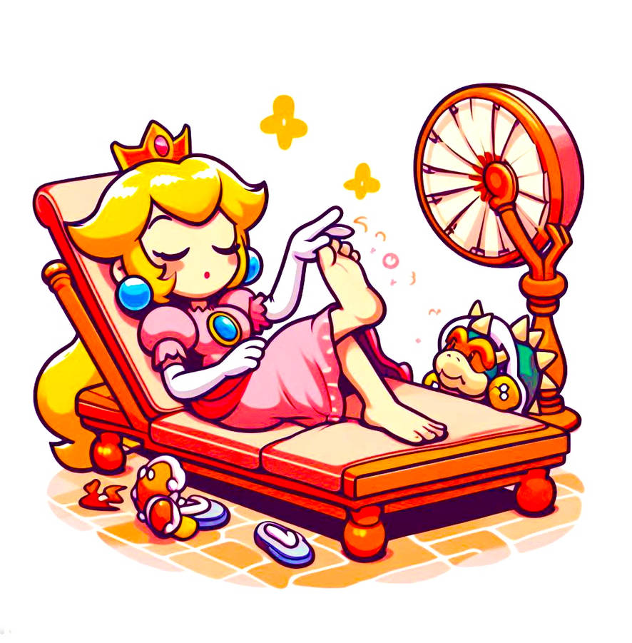 Princess Peach Relaxes Her Feet By Wwefan462 On Deviantart