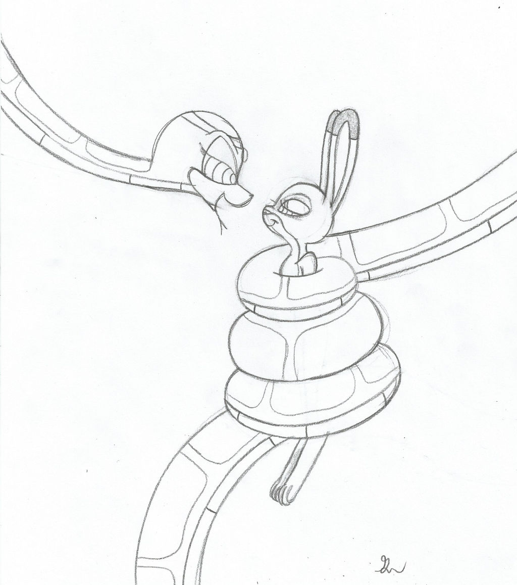Fem Kaa And Judy Hopps Redraw Sketch By Lol20 On Deviantart