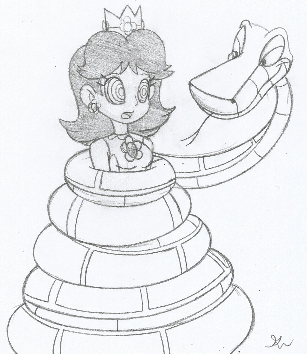 Kaa And Princess Daisy Redrawn Sketch By Lol20 On Deviantart
