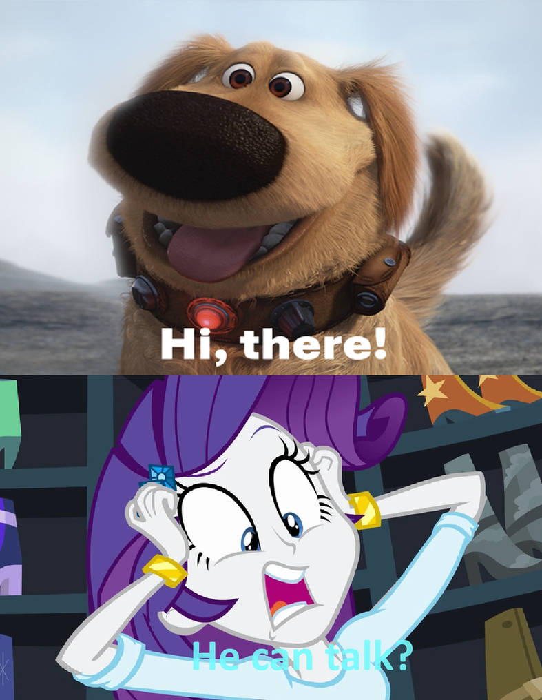 Rarity reacts to Dug talking by Disneyponyfan on DeviantArt Rarity reacts to Dug talking by Disneyponyfan on DeviantArt