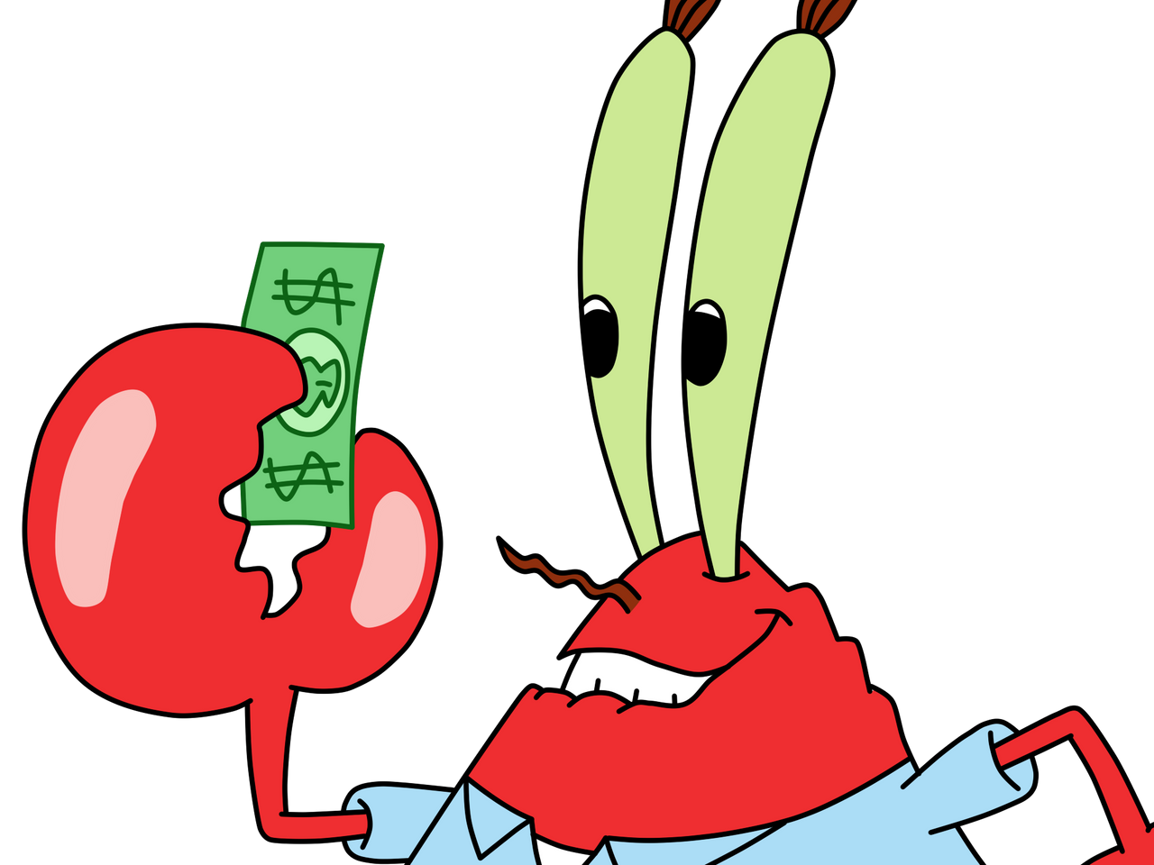 Mr Krabs Holding A Dollar By Jcp Johncarlo On Deviantart