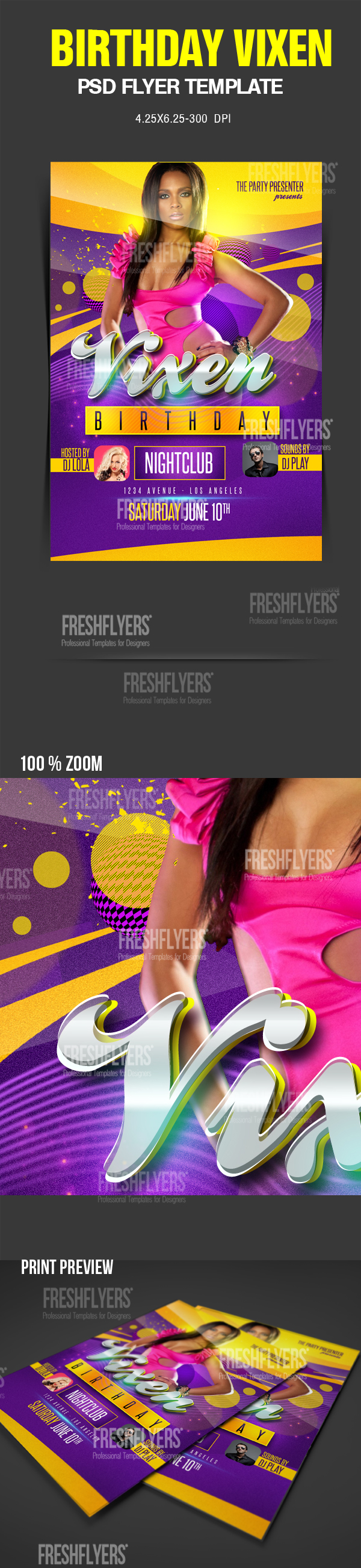 Vixen Birthday Party Flyer Psd By Imperialflyers On Deviantart