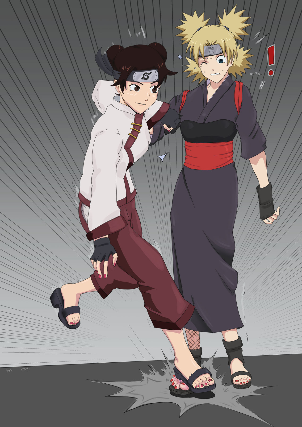 202108 Commission Tenten Vs Temari 01 By Sl44n3sh Cfa On Deviantart