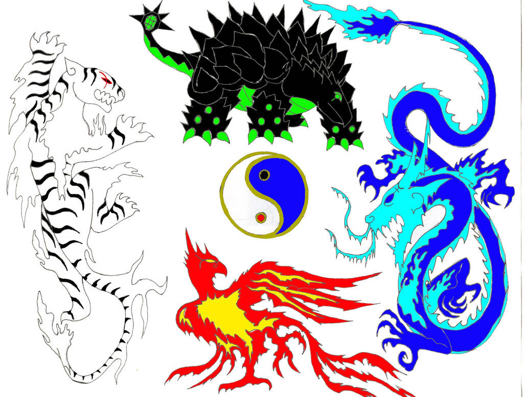 The Four Guardians of Kyoto by RenDragonClaw on DeviantArt