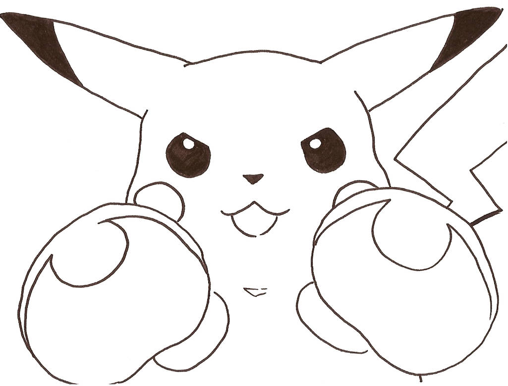 boxing pikachu-lineart- by NeonGenesisEVARei on DeviantArt