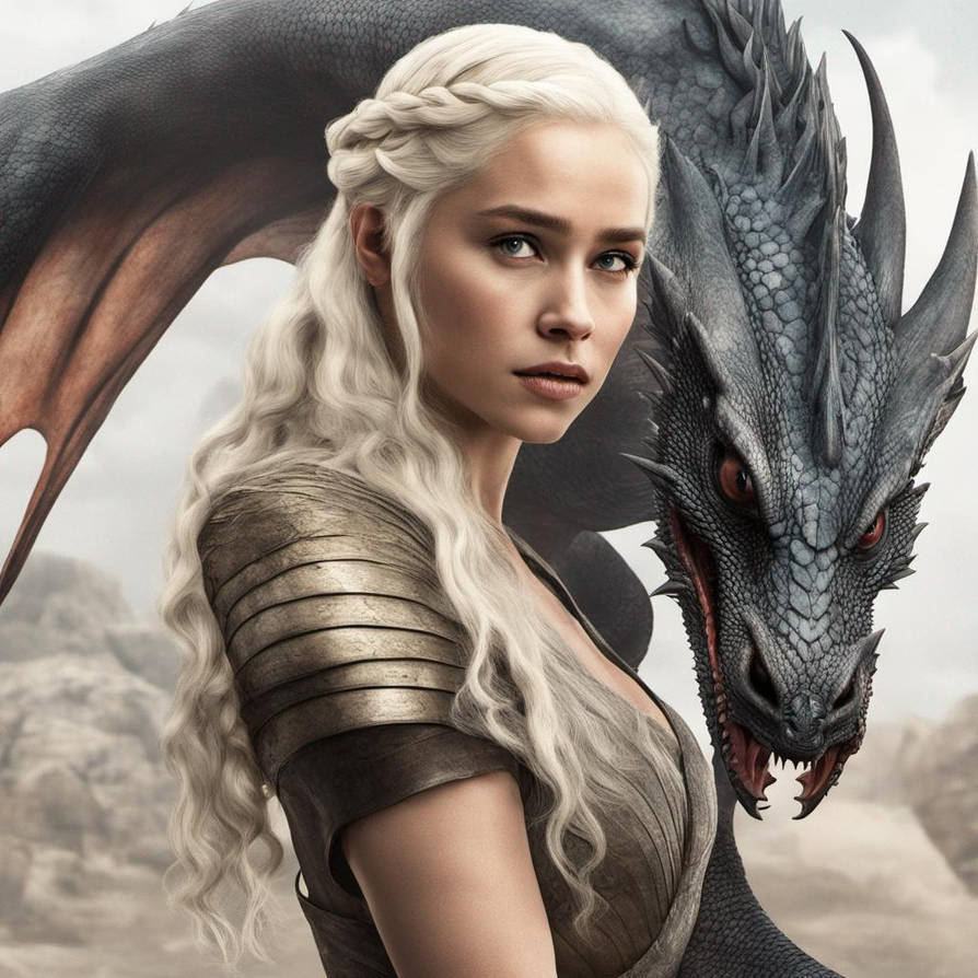 Beautiful Daenerys Targaryen With Dragon 3 By Queendaenerysart On Deviantart