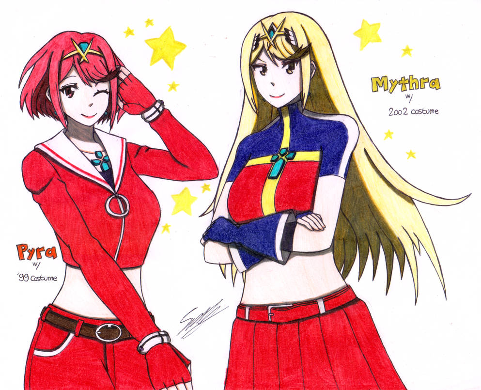 Pyra And Mythra With Athena Costumes By Sendy1992 On Deviantart