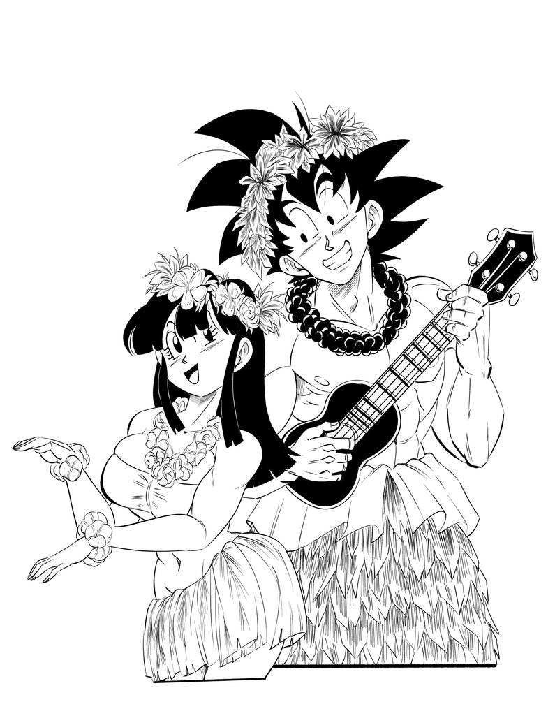 Goku Chichi Hula Dancers By Saiyan13 On Deviantart