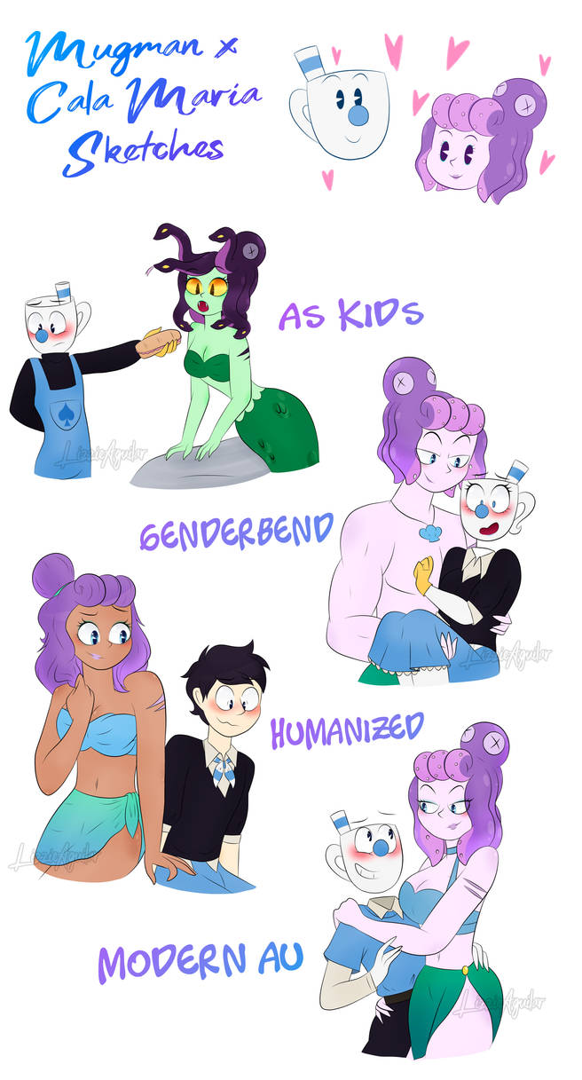 Mugman X Cala Maria Sketches Redraw By Lizzie Wendigo On Deviantart