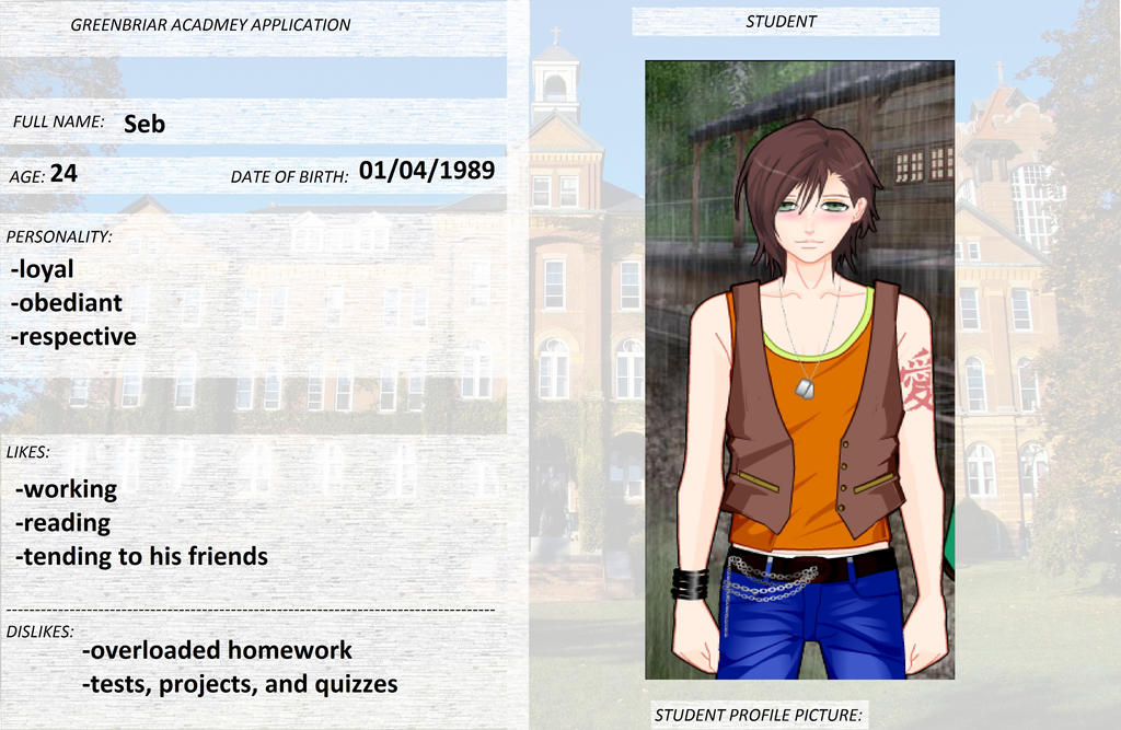 Seb App By Gryffindorseekerhp On Deviantart