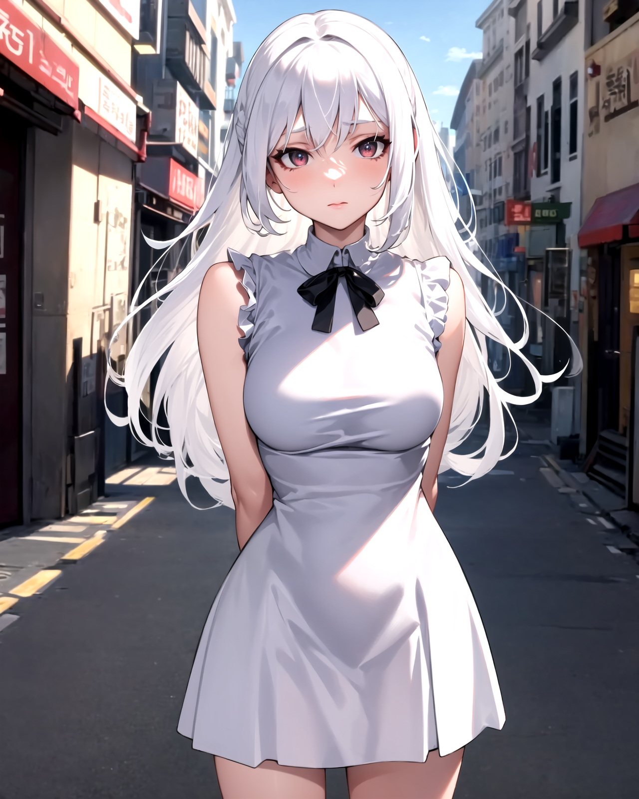 Cute Anime White Hair Girl Portrait Outside By Cuteneurogirls On Deviantart