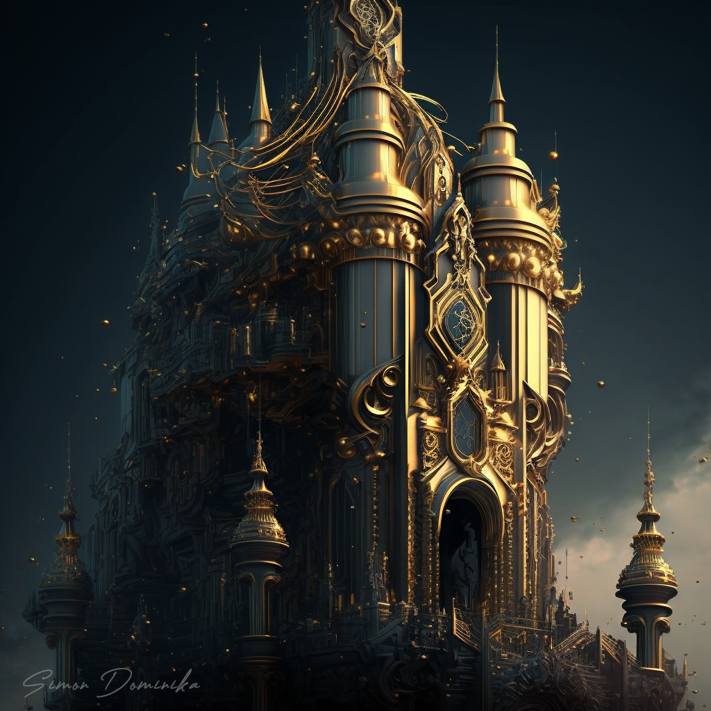 Cyber Gold Castle In The Future By Dominikadigitalart On DeviantArt cyber-gold-castle-in-the-future-by-dominikadigitalart-on-deviantart