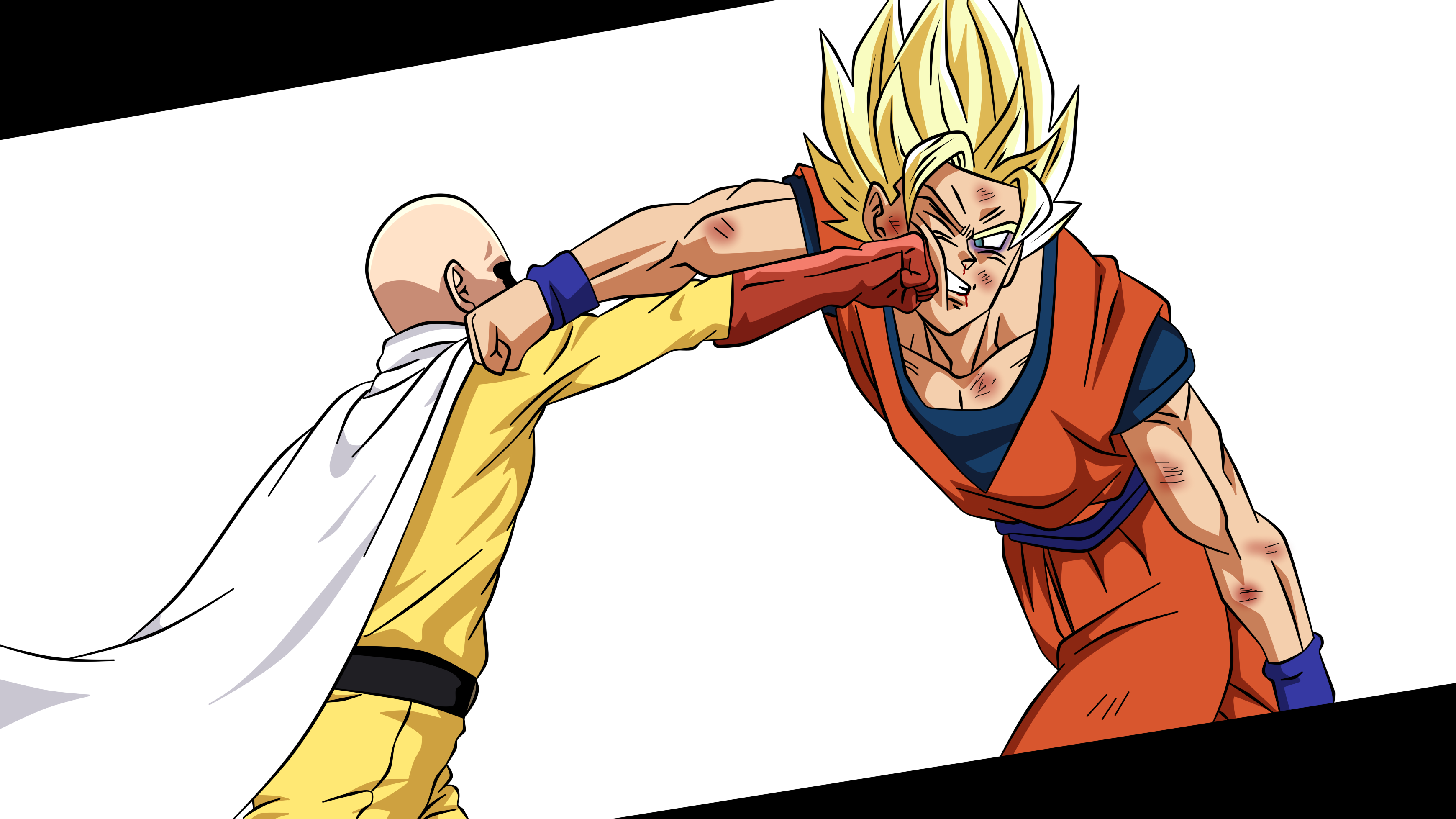 Saitama Vs Goku Ssj2 By Deboratesta On Deviantart