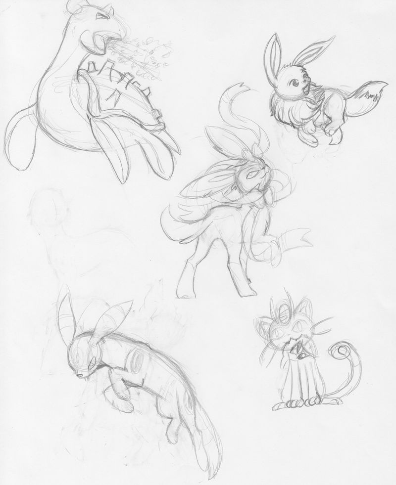 Pokemon Sketches By Bluedrgnmethy On Deviantart