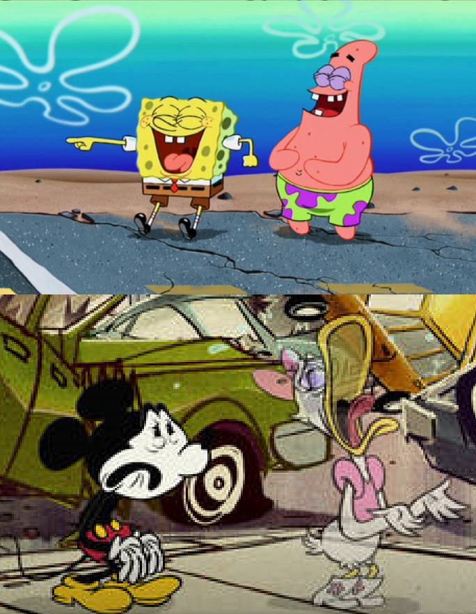 Spongebob And Patrick Laugh At Daisy Duck Crying By Stacey16 On Deviantart