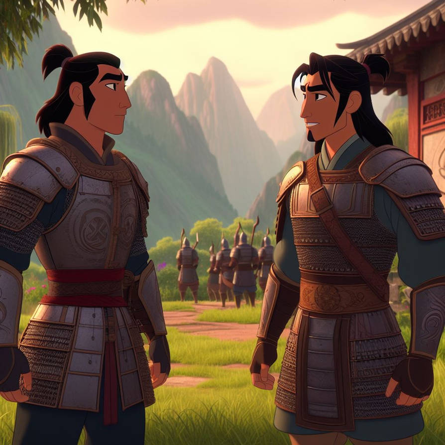 Mulan Movie Two Soldiers Talking By Wguayana On Deviantart
