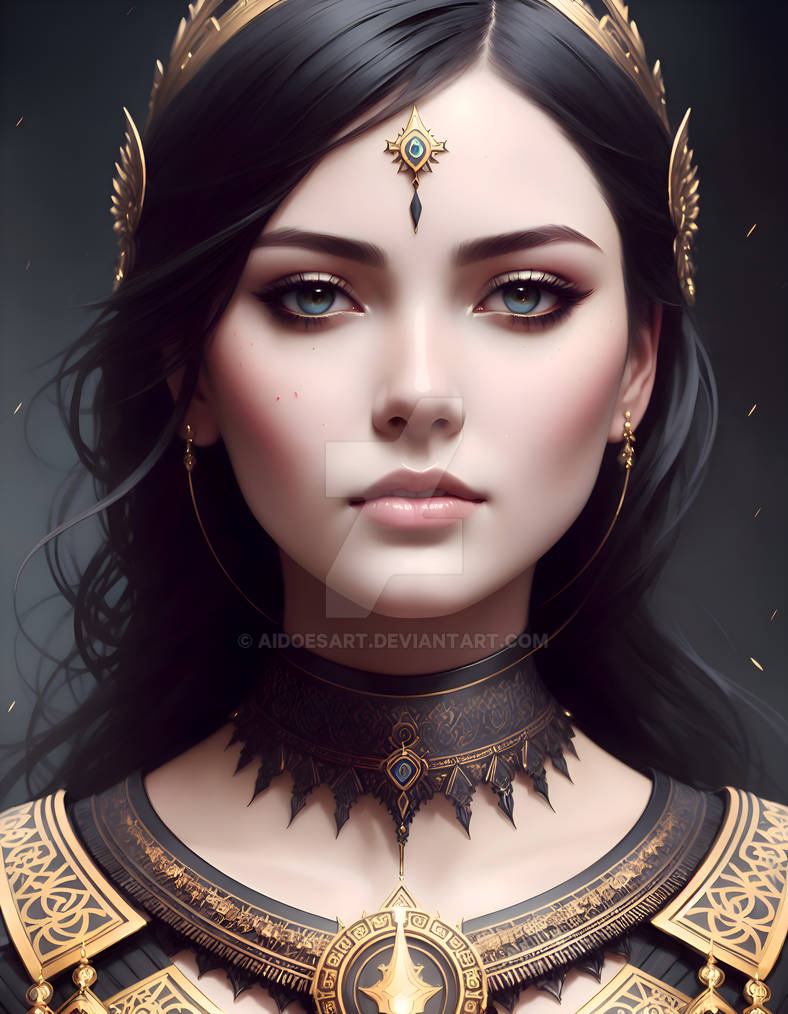 Dark Hair Goddess By Aidoesart On Deviantart