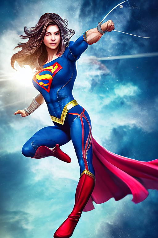 Muscular Supergirl Flying 1 By Willowtreecat On Deviantart