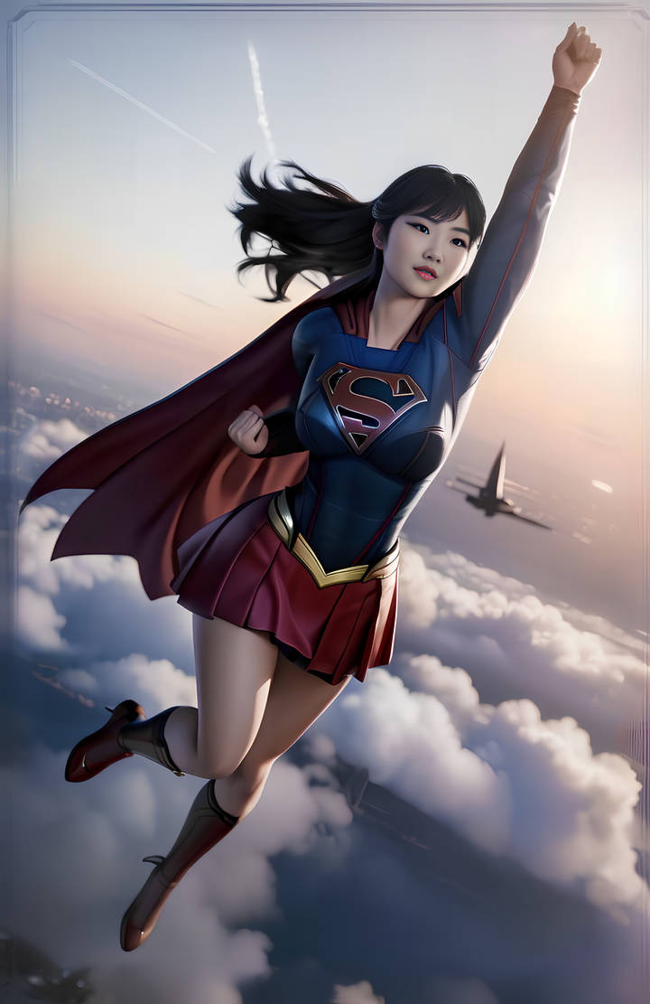 Supergirl Kwan Soaring Among Clouds By Willowtreecat On Deviantart