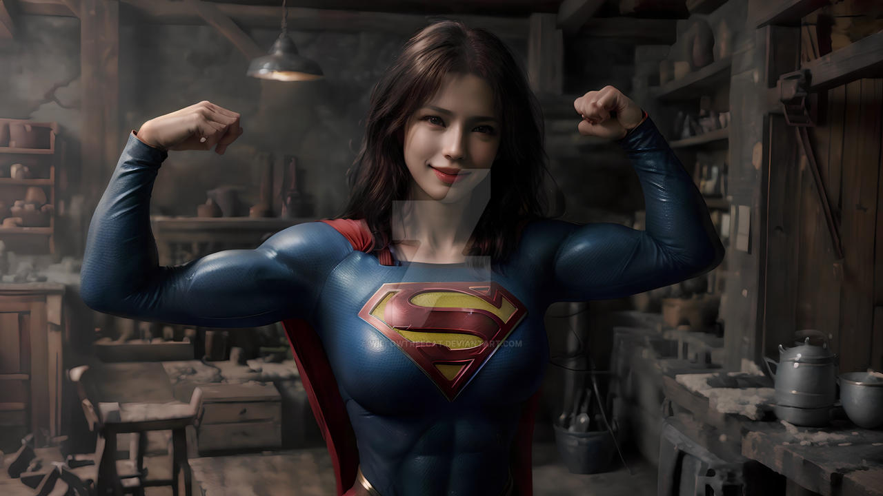 Supergirl Sofia Pumping Those Biceps By Willowtreecat On Deviantart