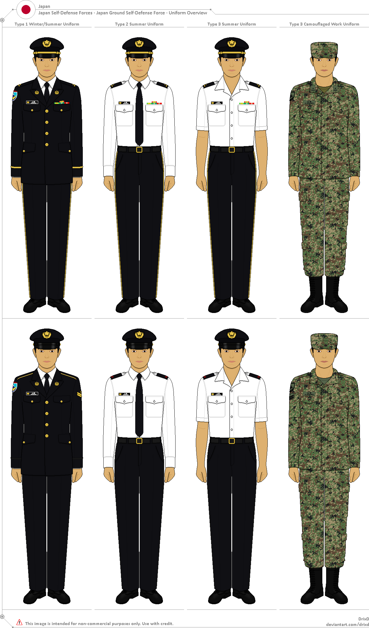 Japan Ground Self-Defense Force Uniform Overview by DrixD on DeviantArt Japan Ground Self-Defense Force Uniform Overview by DrixD on DeviantArt