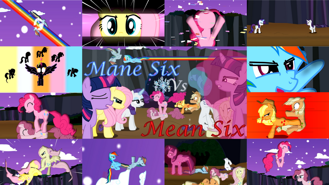 Fan Video Collage Mane Six Vs Mean Six By Quoterific On Deviantart