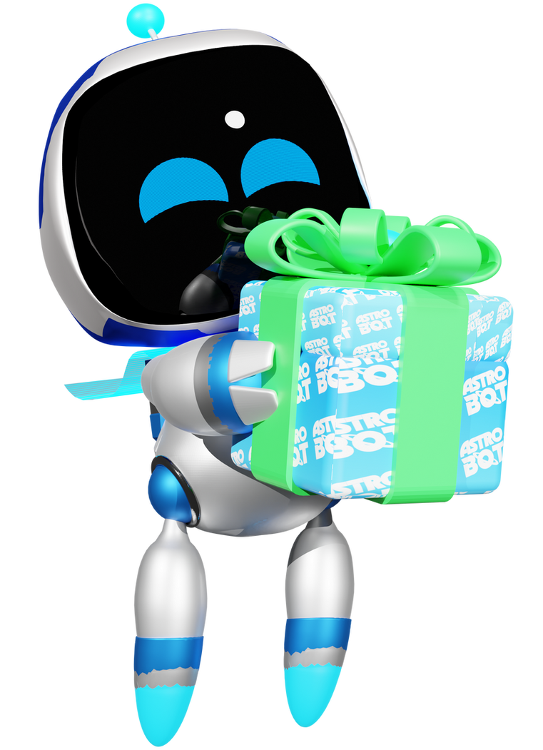 Astro Bot Holding A Present By Shortshaker On Deviantart