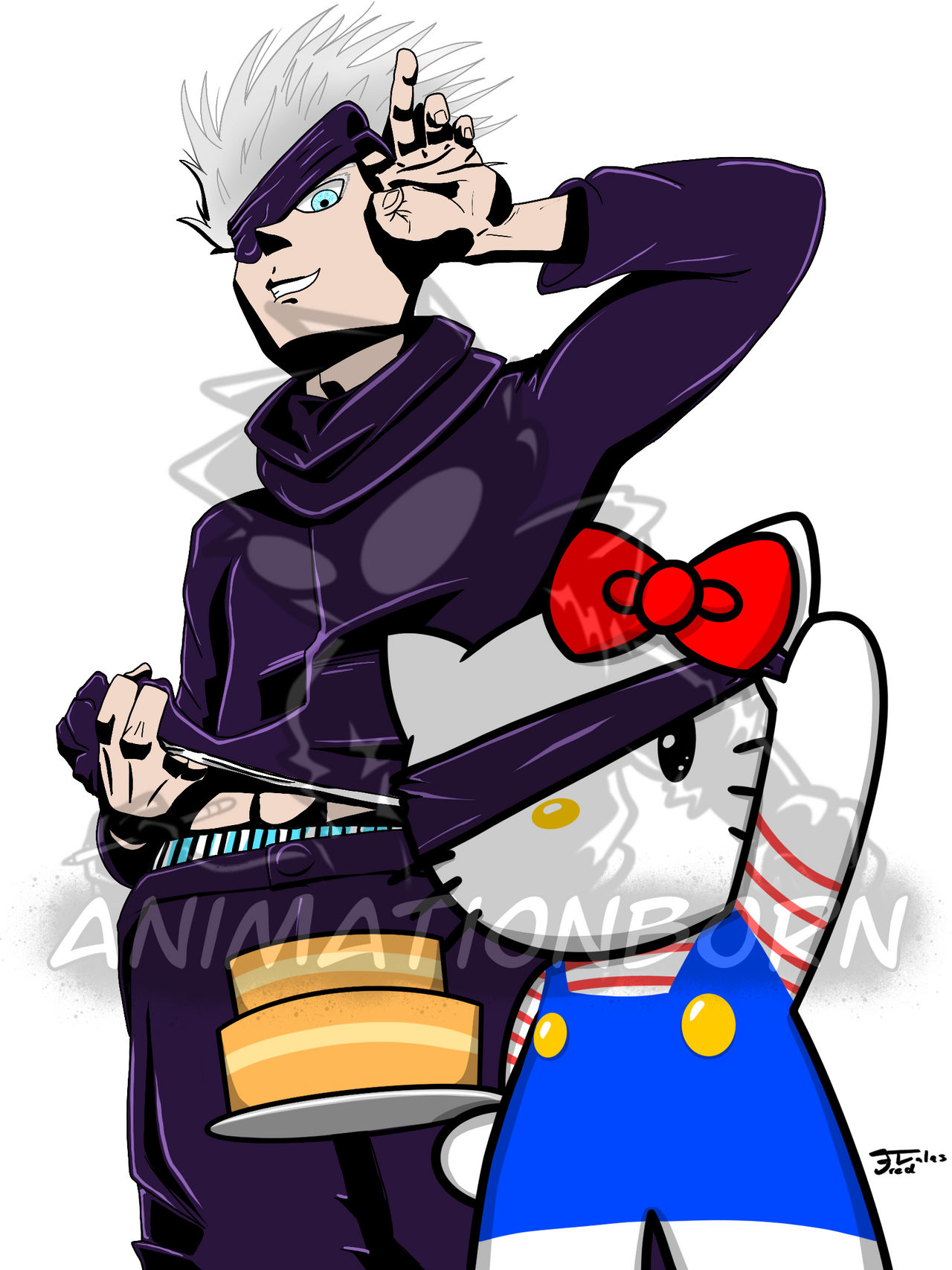 Gojo And Hello Kitty By Animationborn On Deviantart