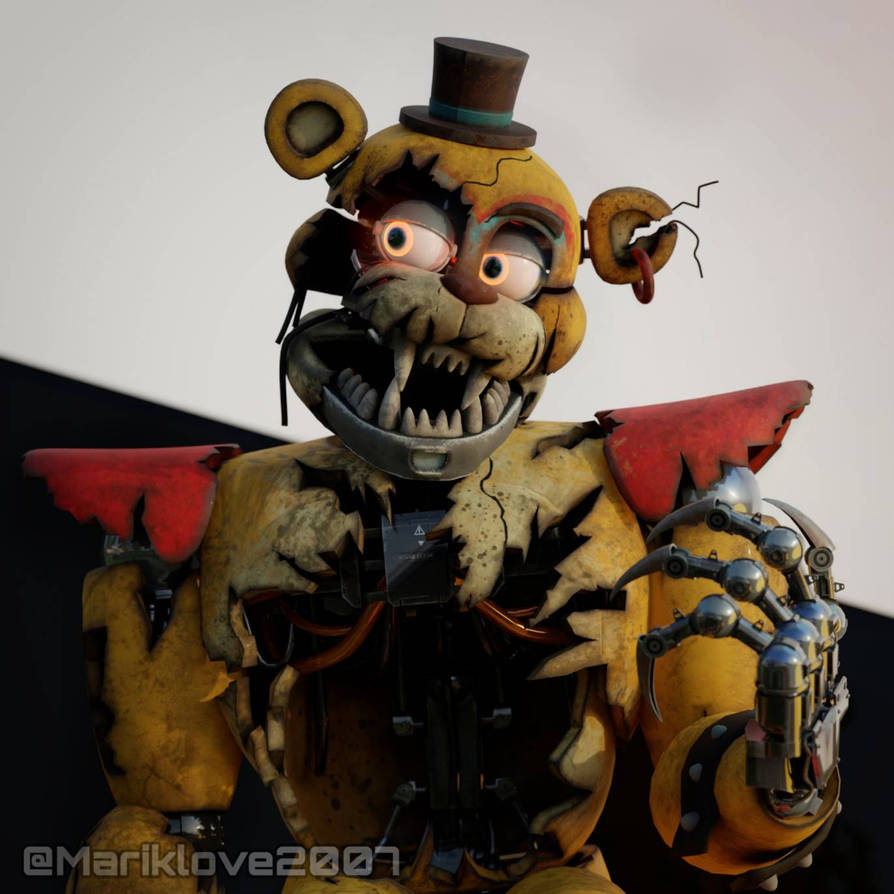 Shattered Glamrock Freddy Posing From Animation By Mariklove2007 On Deviantart