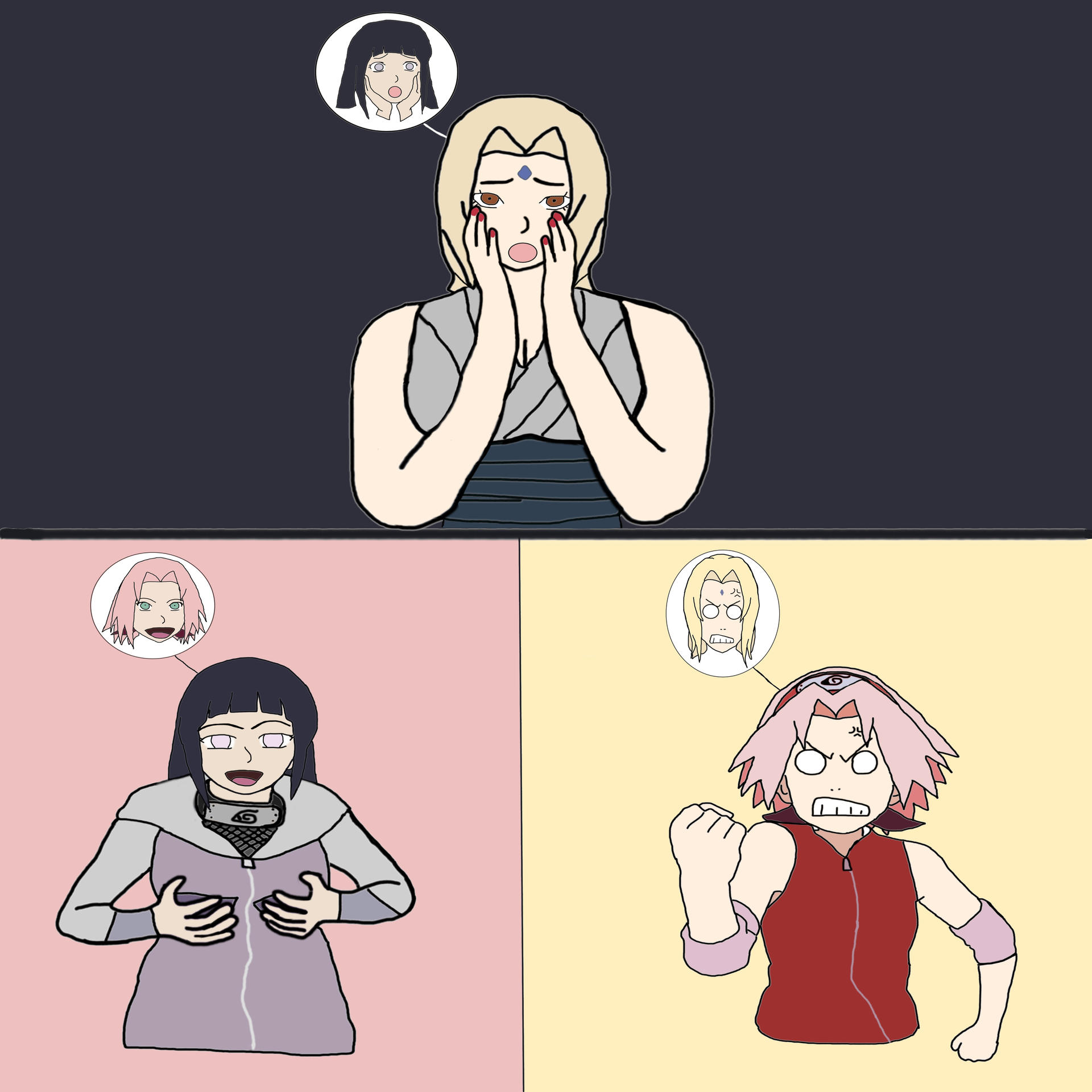 Hinata Tsunade And Sakura Body Swap Caption By Swappersonic1991 On Deviantart