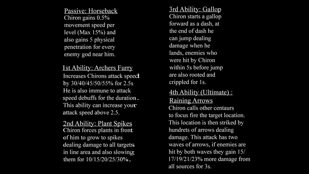 Smite Datamined God - Chiron Abilities by DaveSpectre122 on DeviantArt Smite Datamined God - Chiron Abilities by DaveSpectre122 on DeviantArt