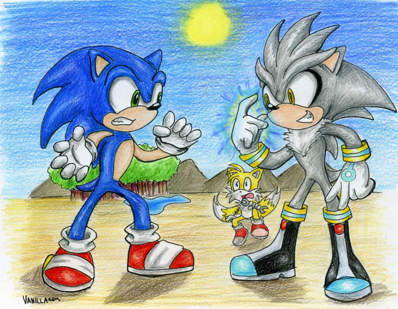 Sonic vs. Silver by VanillaREM on DeviantArt