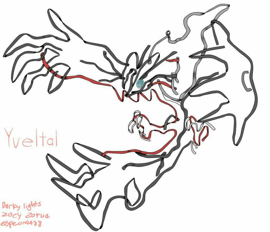 Yveltal Ribbion Form By Darkylights On Deviantart