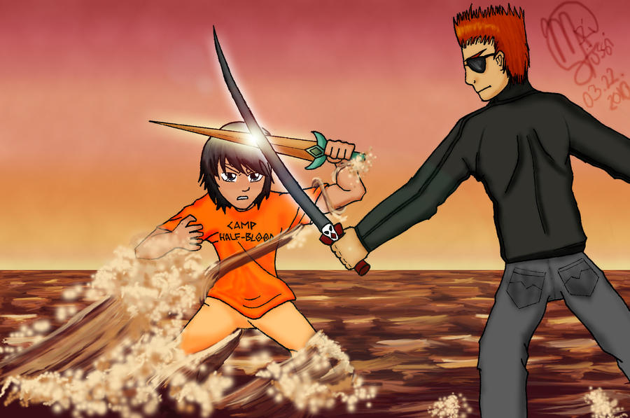 Ares And Percy Fight By Maristussi On Deviantart