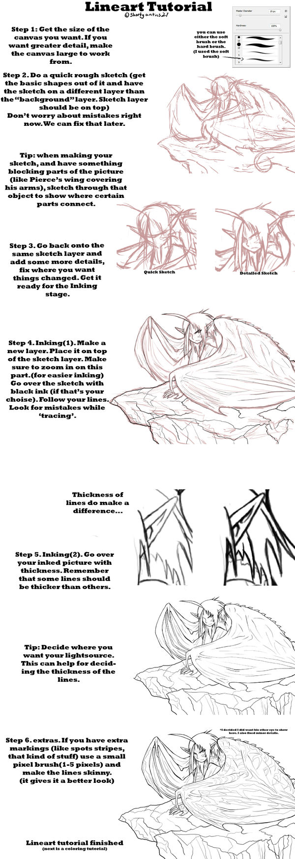 Lineart tutorial by shortybat on DeviantArt Lineart tutorial by shortybat on DeviantArt