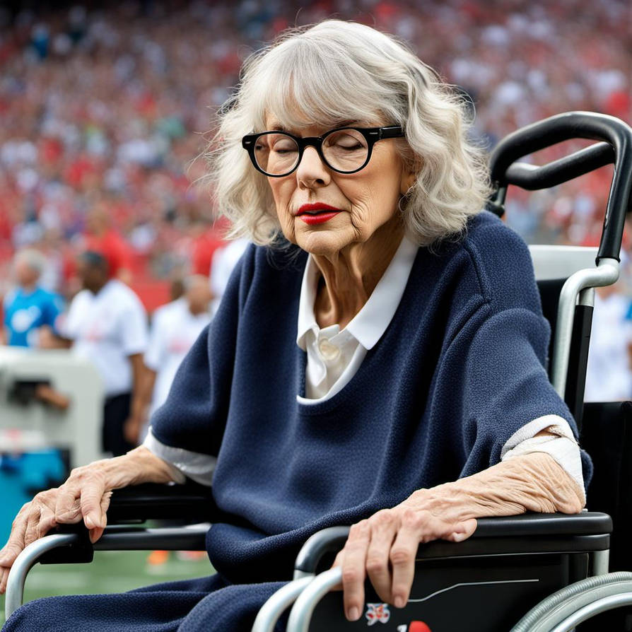 Elderly Taylor Swift Sleeping At Super Bowl Ai By Rayc5678 On Deviantart