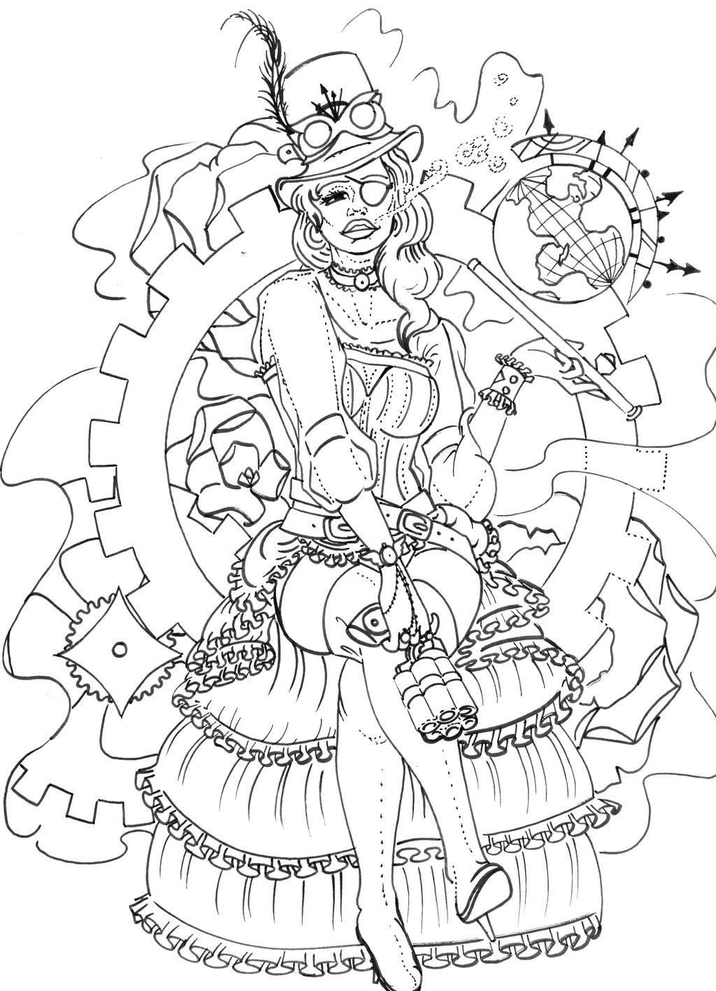 Steampunk Pin Up By Bluekrishna On Deviantart