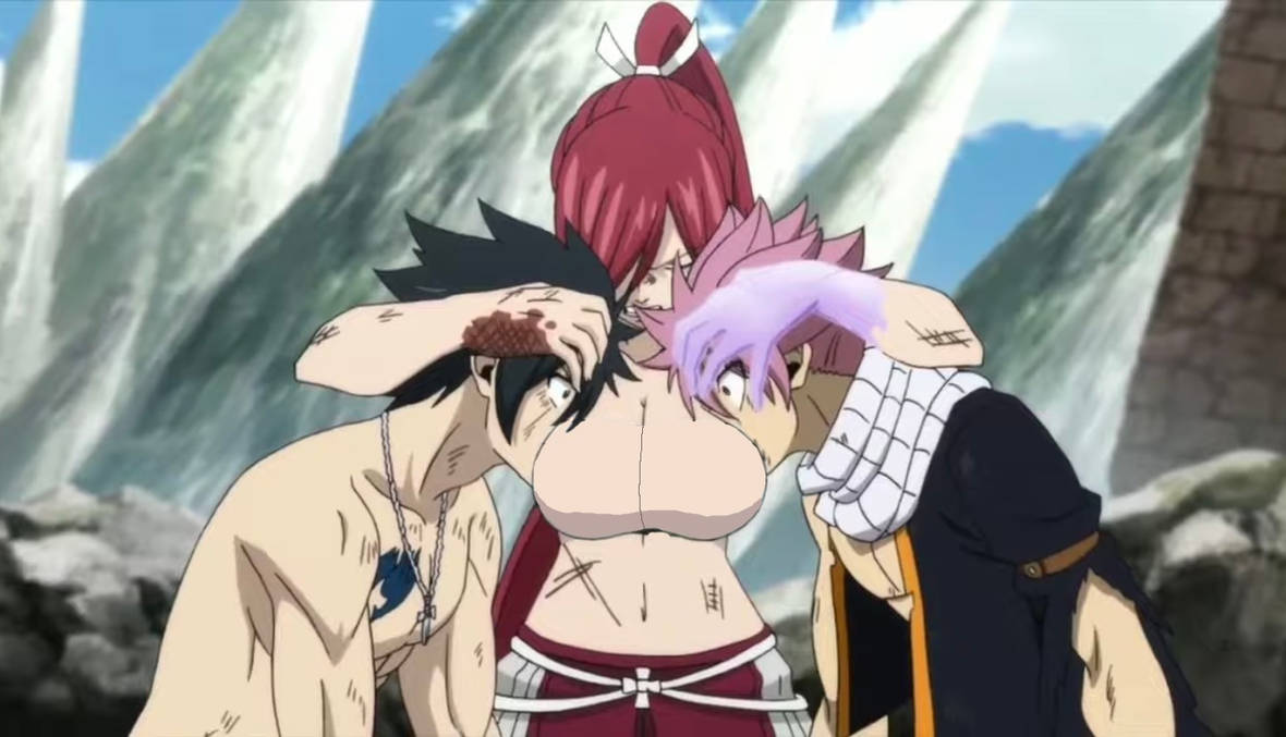 Erza Hugs Natsu And Gray By Mhumiston965 On Deviantart