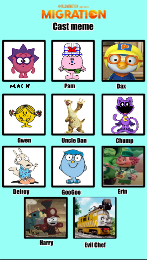 Migration cast meme by 2013owen on DeviantArt Migration cast meme by 2013owen on DeviantArt