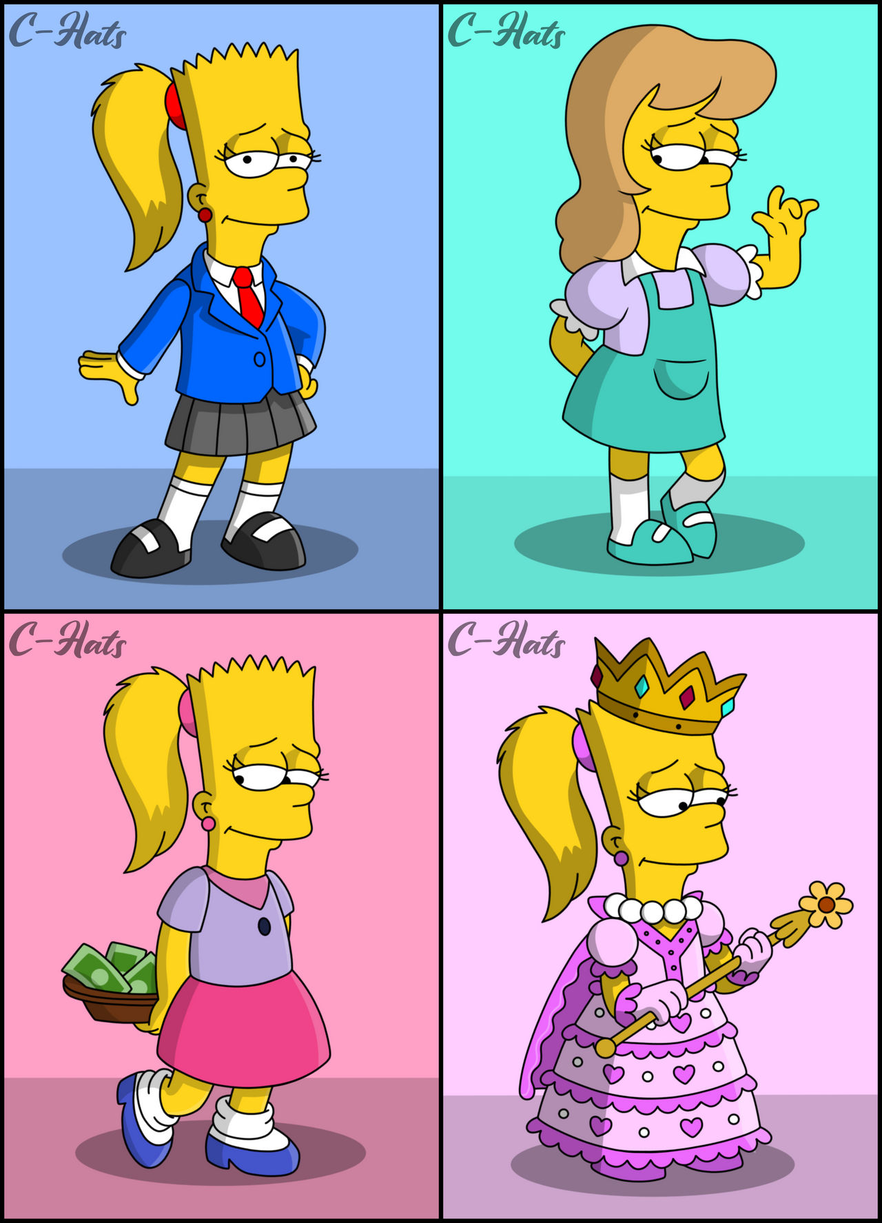 Female Bart Simpson Compilation By C Hats On Deviantart