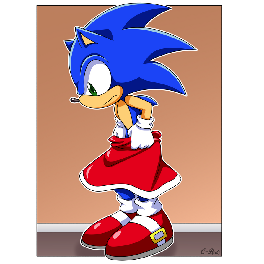 Sonic Putting On Amys Dress By C Hats On Deviantart