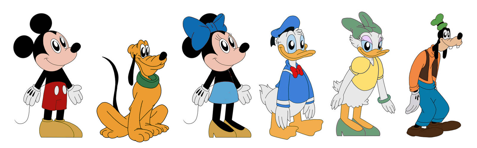Mickey Pluto Minnie Donald Daisy And Goofy 99b By Thegothengine On