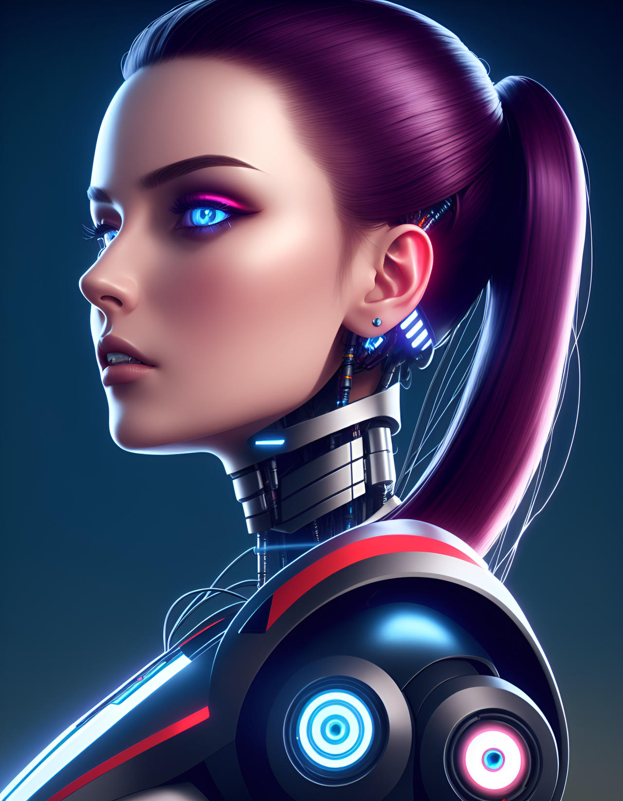 Woman Android Face Side Profile Left By Futurerender On Deviantart