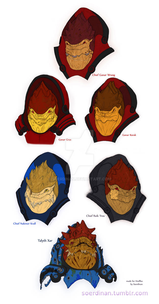 Mass Effect Commission Krogan Portraits By Soerdinan On Deviantart