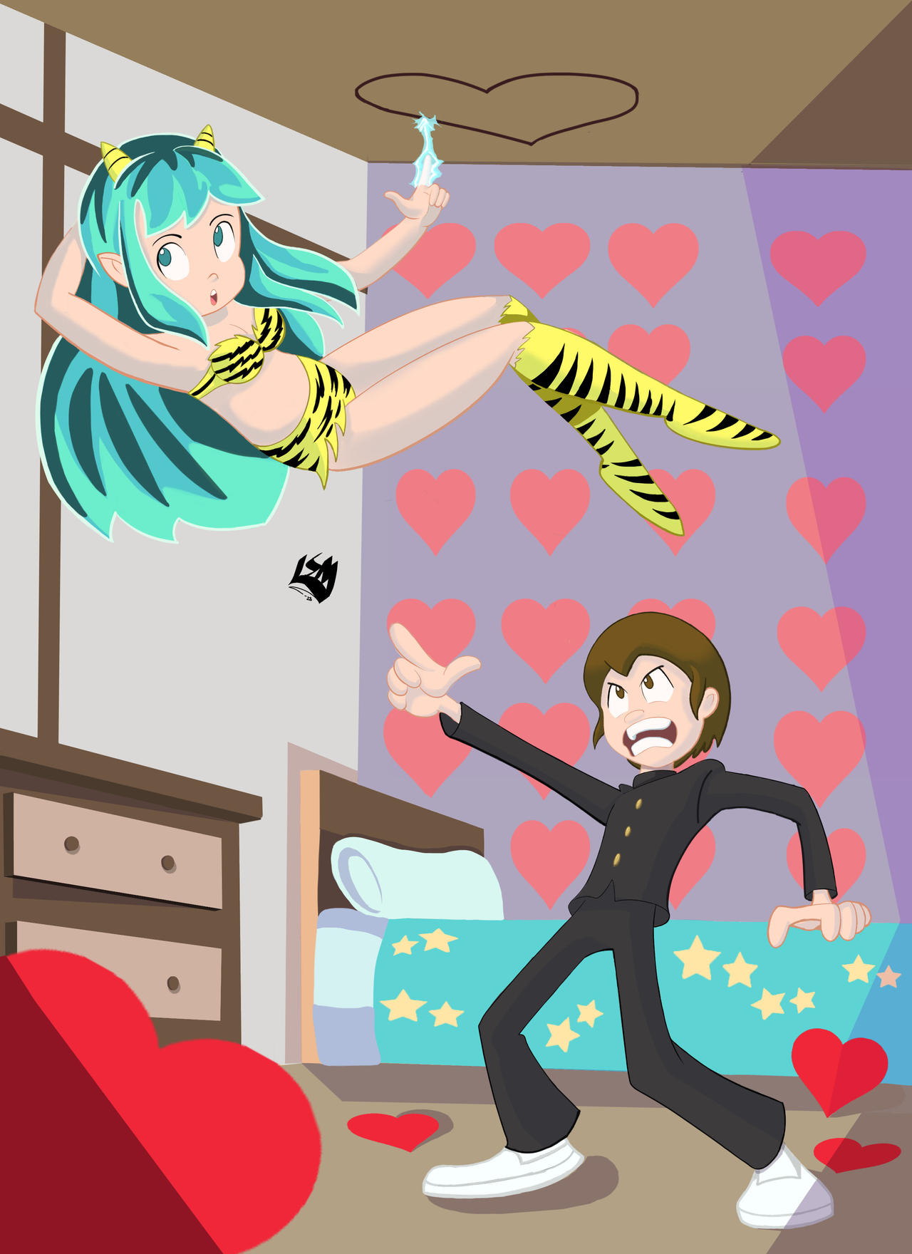 Of Hearts And Sparks Lum And Ataru By Lsheam On Deviantart